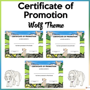 Editable Certificate of Promotion Wolf Theme | Made By Teachers
