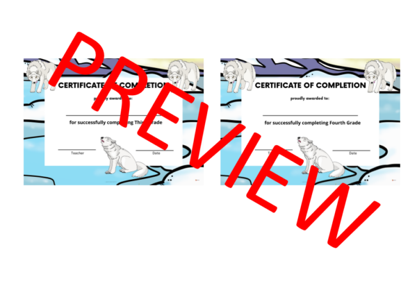 Editable Certificate of Completion and Promotion Wolf Theme Bundle ...