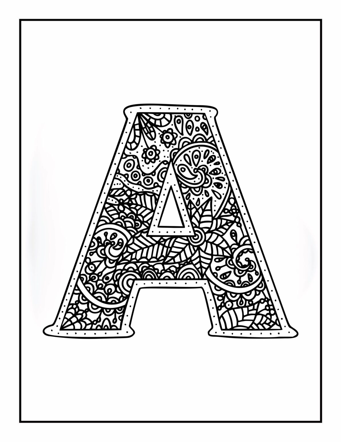 A-Z Alphabets Letters Doodling Coloring Pages | Mandala Patterns ...