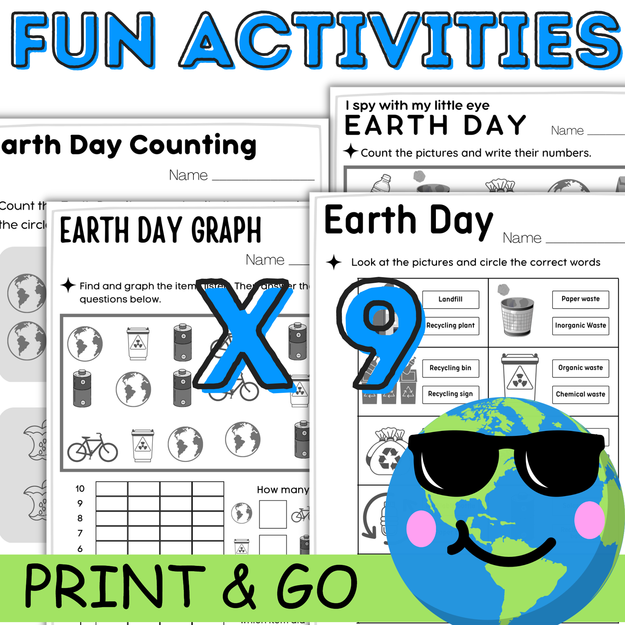 Earth Day Activity Pack Reading Writing Math April Reduce Reuse Recycle ...
