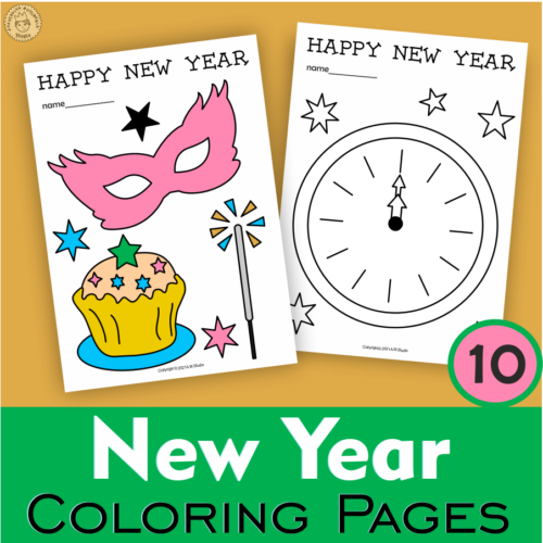 New Year Themed Coloring Pages for Kids | Made By Teachers