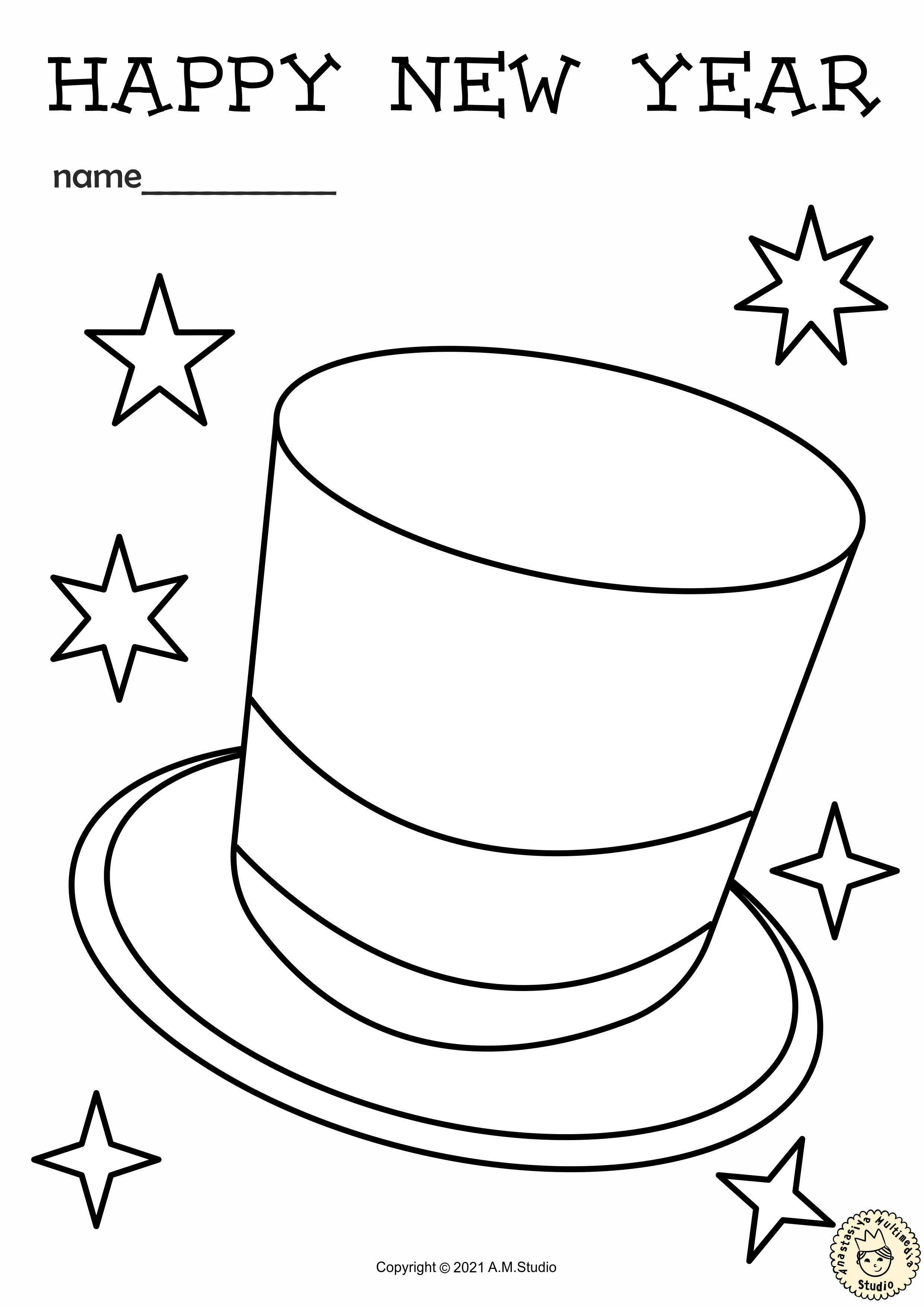 New Year Themed Coloring Pages for Kids | Made By Teachers