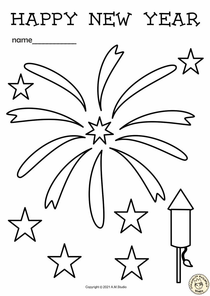 New Year Themed Coloring Pages for Kids | Made By Teachers