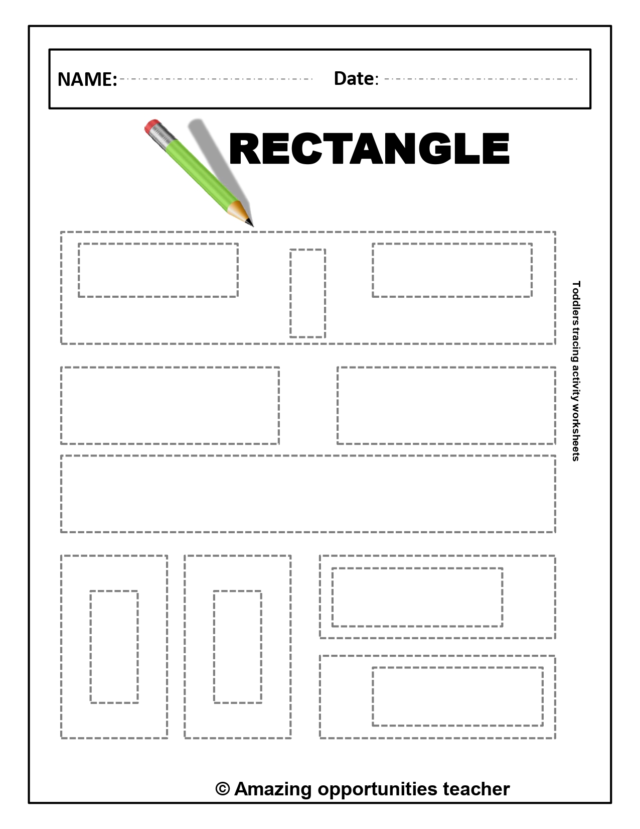 2D Shapes Worksheets for Kindergarten/Tracing Shapes & Drawing Shapes ...