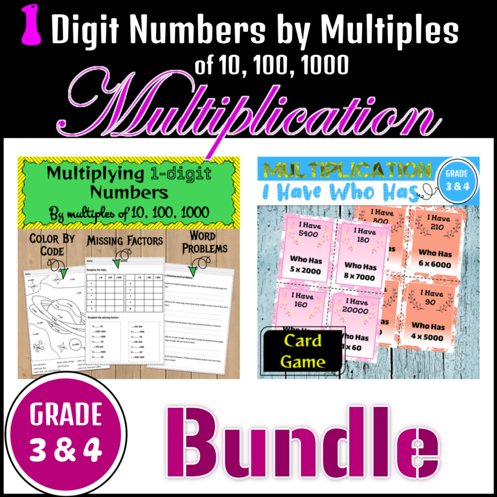 Multiplying 1 Digit Numbers By Multiples Of 10 100 1000 Game