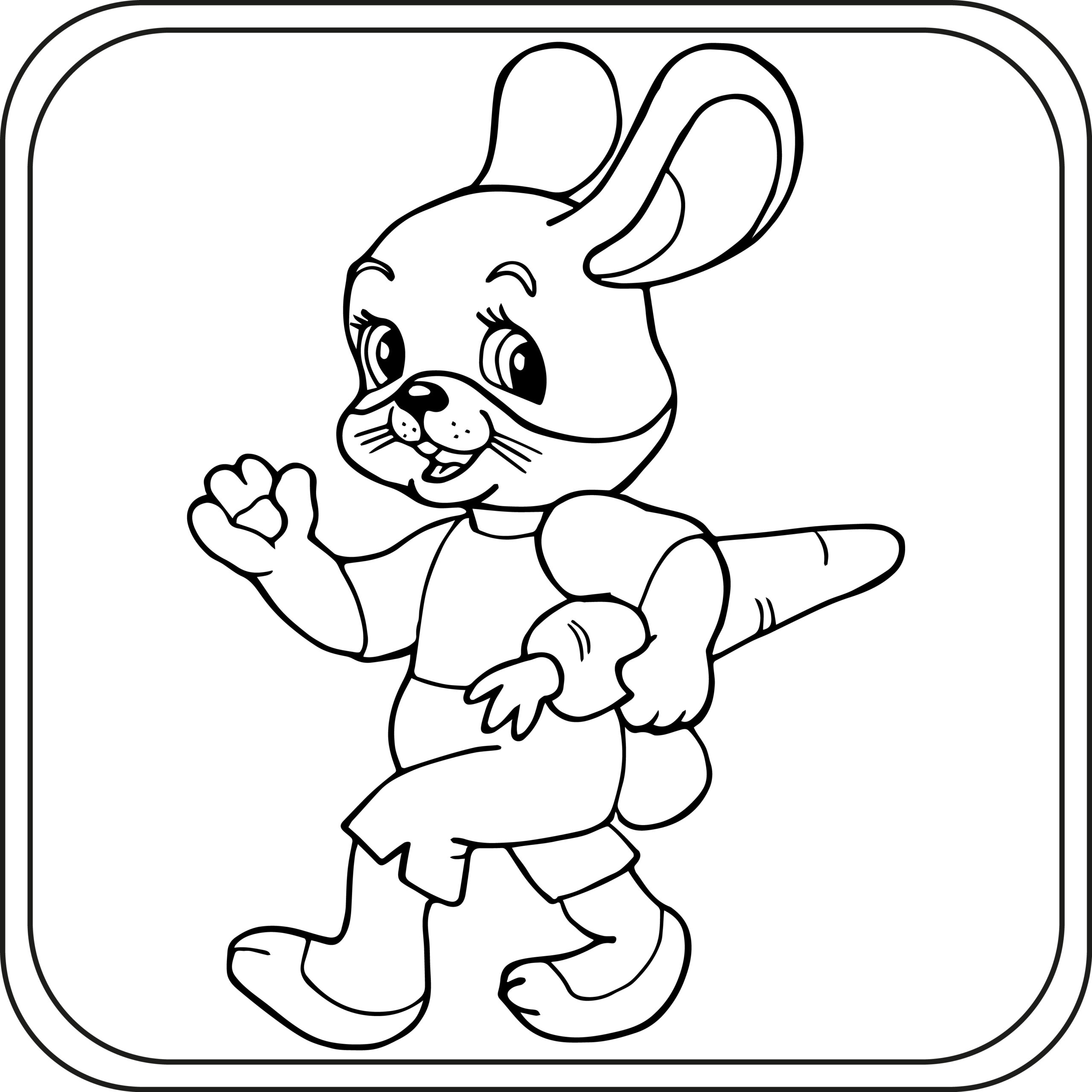 Rabbit Coloring Pages Preschool | Kindergarten | First Grade | Made By ...