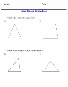 construct the angle bisector - Constructions Worksheets | Made By Teachers
