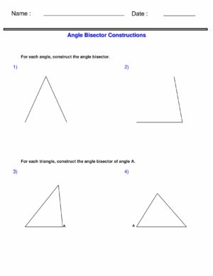 construct the angle bisector - Constructions Worksheets | Made By Teachers