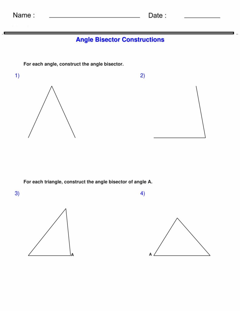 construct the angle bisector - Constructions Worksheets | Made By Teachers