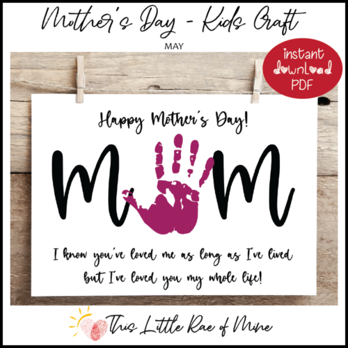 Mom - Mother's Day - Handprint Art - gift - printable - Keepsake | Made ...