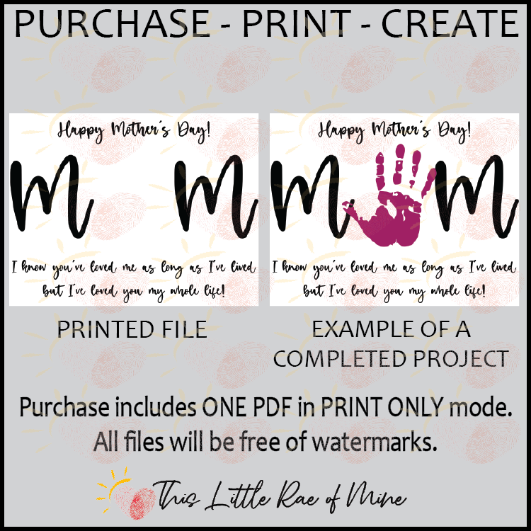 Mom - Mother's Day - Handprint Art - gift - printable - Keepsake | Made ...