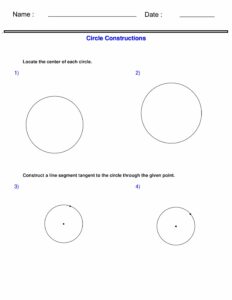 Construct a line segment tangent - Circle Constructions Worksheets ...