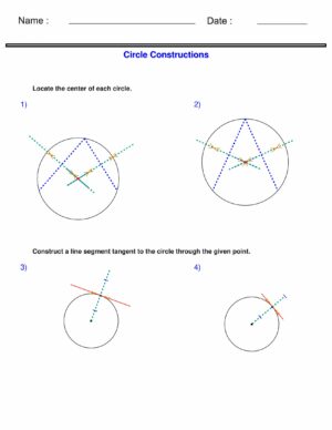 Construct a line segment tangent - Circle Constructions Worksheets ...