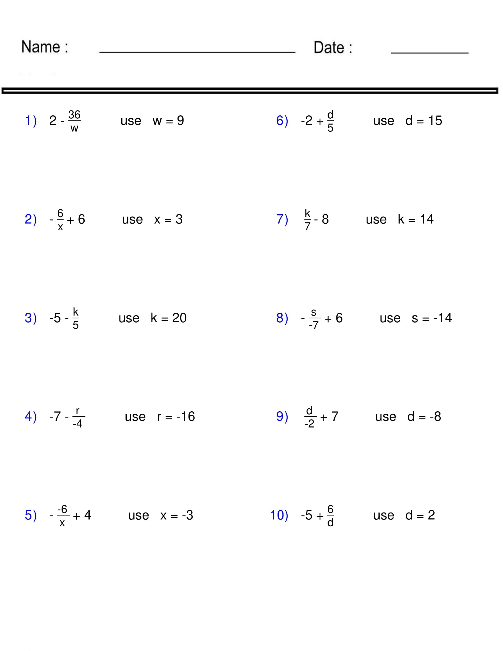 Evaluating Algebraic Expressions Worksheet Print Activity Pre Evaluating Algebraic Expressions Worksheet Print Activity Pre