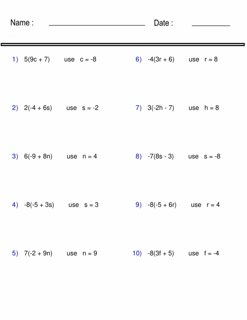 Evaluate Algebraic Expressions - Digital and Print Activity - Pre ...