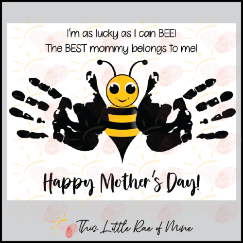 Lucky as can bee - Mother's Day - Handprint Art - gift - printable ...