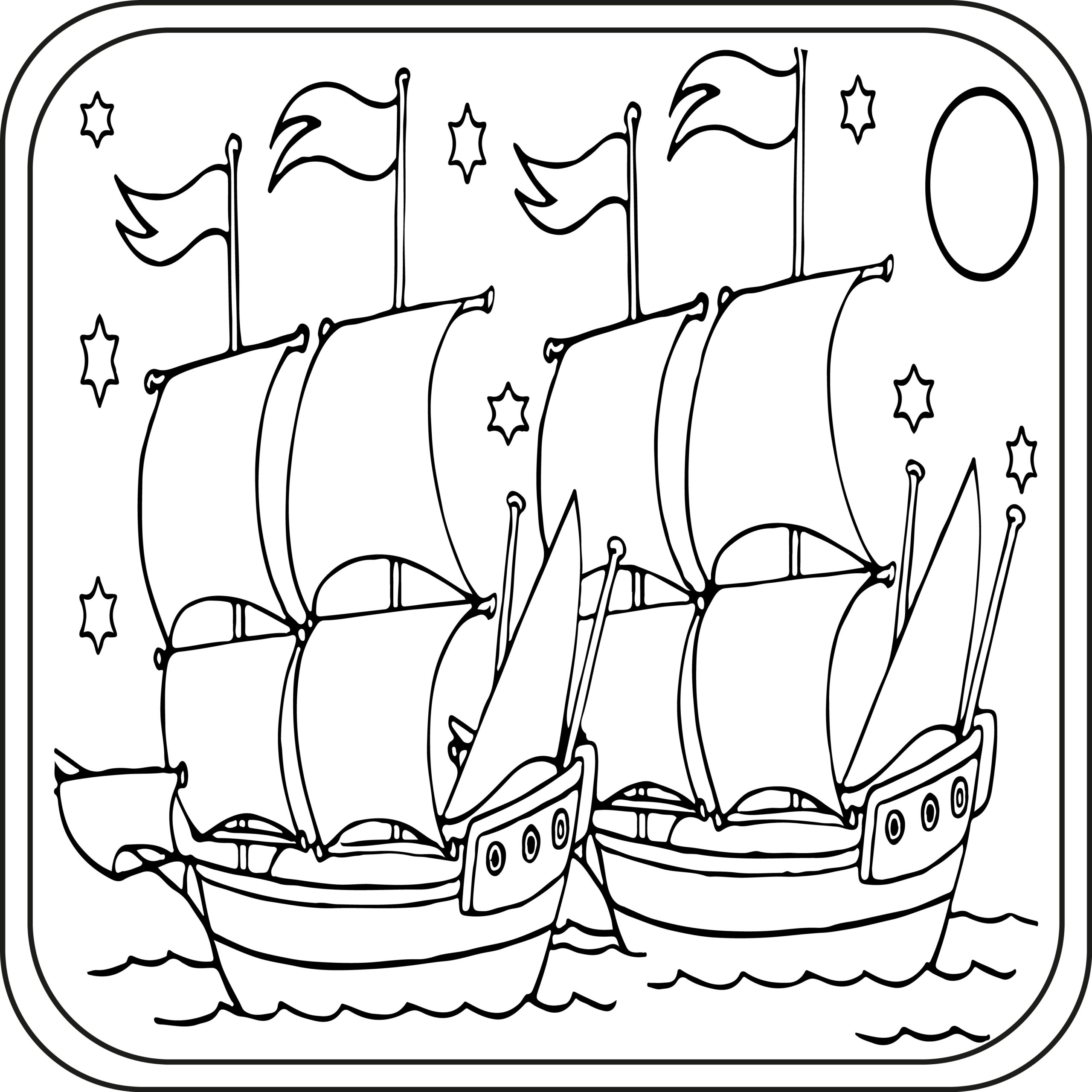 ships Coloring Pages Preschool | Kindergarten | First Grade | Made By ...