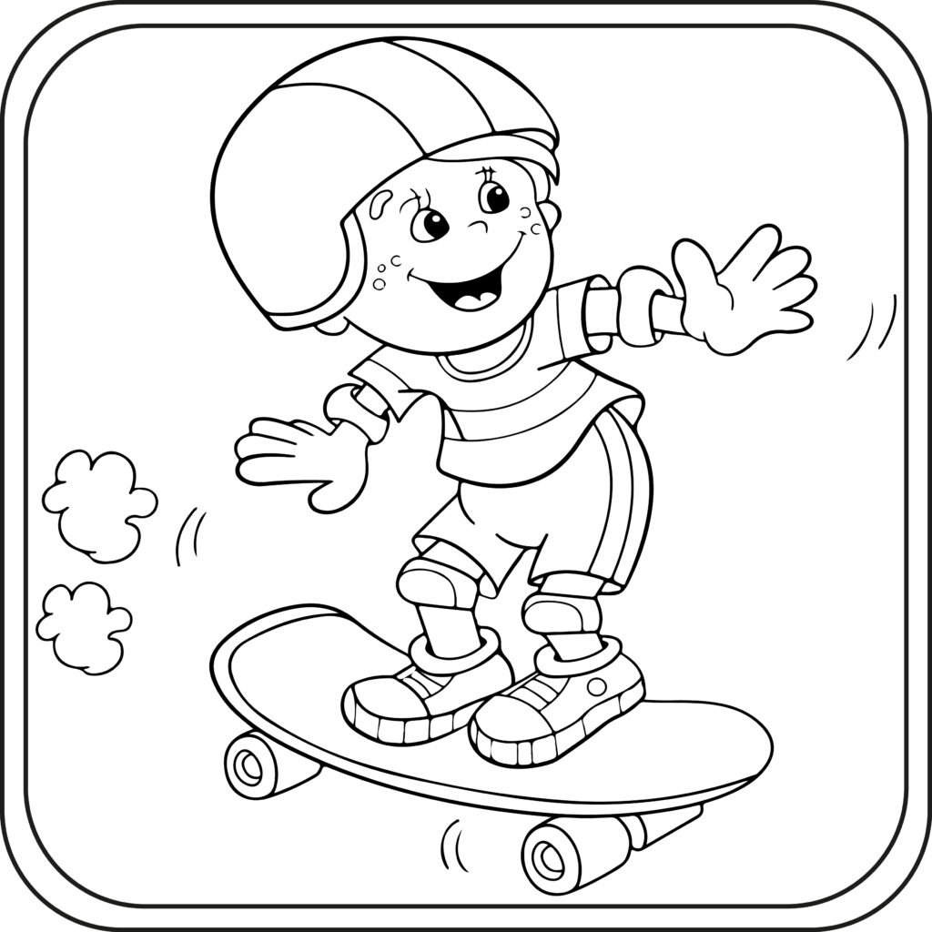 skateboarding Coloring Pages Preschool | Kindergarten | First Grade ...