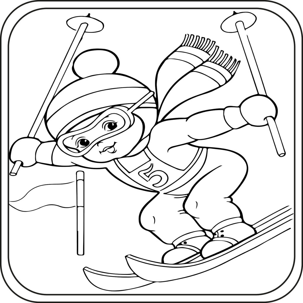 skiing Coloring Pages Preschool | Kindergarten | First Grade | Made By ...