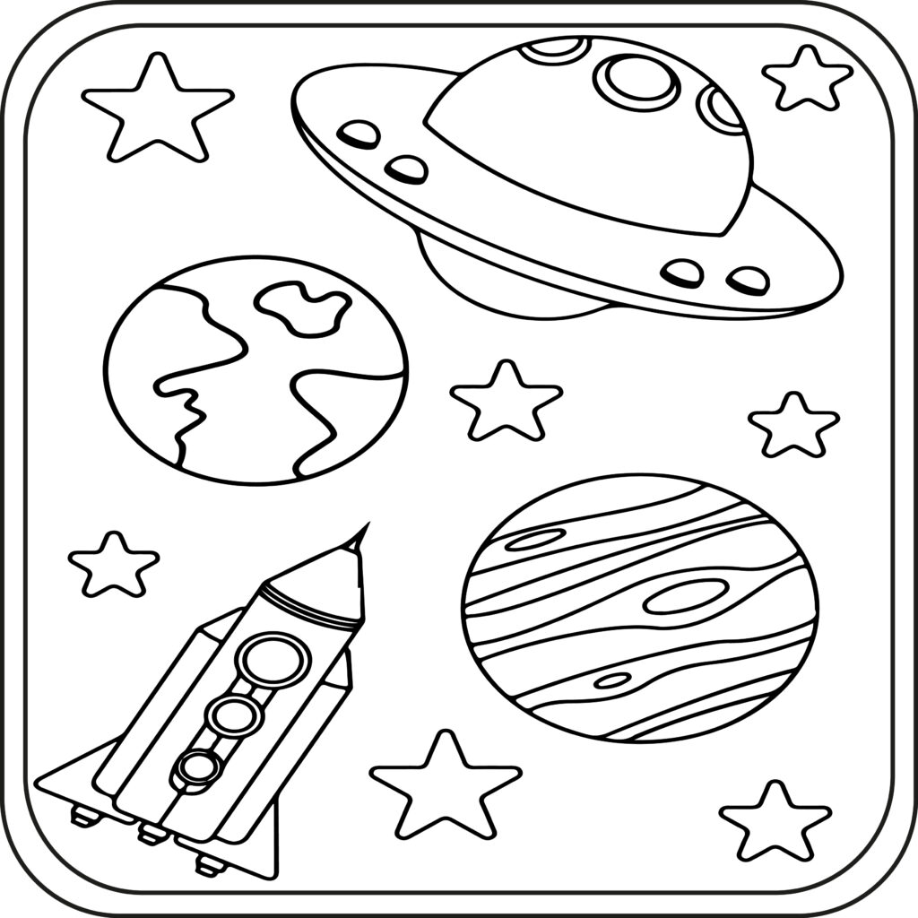 space Coloring Pages Preschool | Kindergarten | First Grade | Made By ...