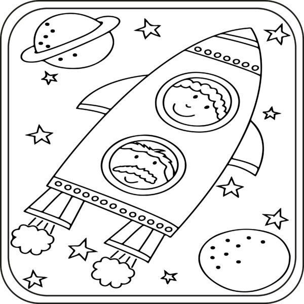 space Coloring Pages Preschool | Kindergarten | First Grade | Made By ...