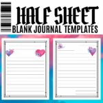 Half Sheet Writing Paper, Blank Journal Templates 13 pages Flowers ...