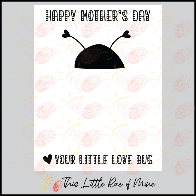 Love Bug - Mother's Day - Handprint Art - gift - printable - keepsake ...
