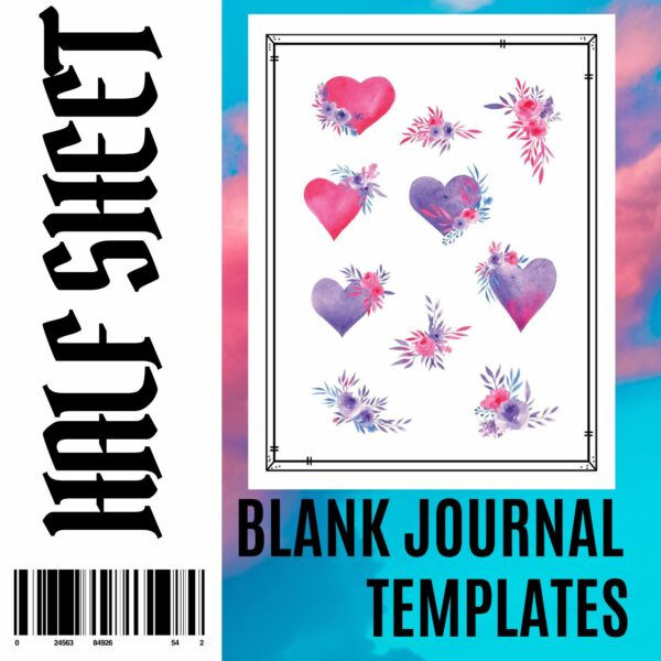 Half Sheet Writing Paper, Blank Journal Templates 13 pages Flowers ...