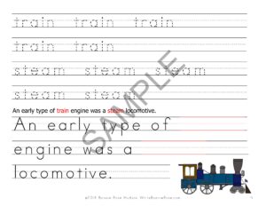 Handwriting Practice with Trains-Print | Made By Teachers