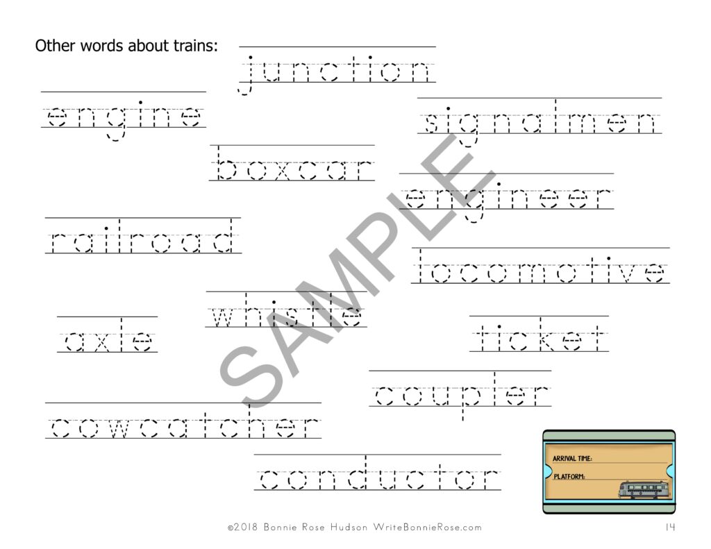 Handwriting Practice with Trains-Print | Made By Teachers