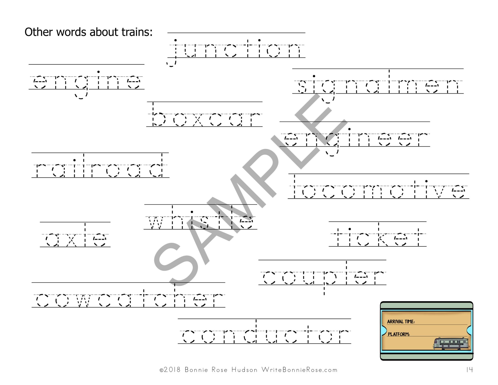 Handwriting Practice with Trains-Print | Made By Teachers