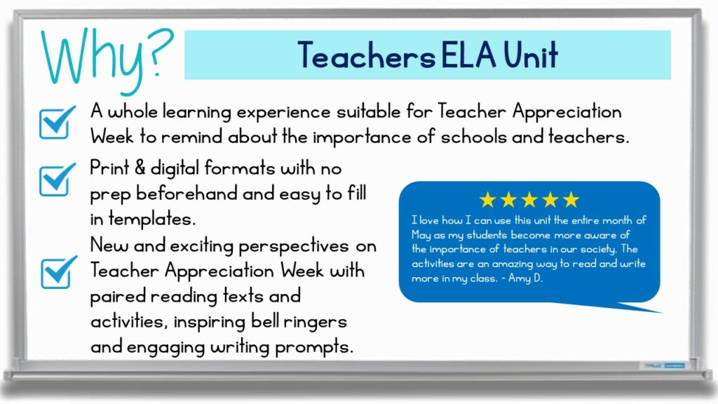 Teachers Unit - Teacher Appreciation Week Reading, Writing - Print and ...