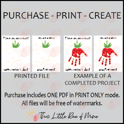 Love You Berry Much - Mother's Day - strawberry - printable - Handprint ...