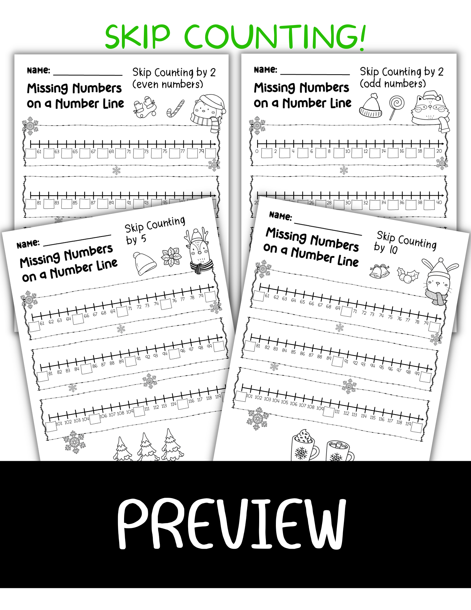 Fill in the Missing Numbers | Missing Numbers on a Number Line | Made ...