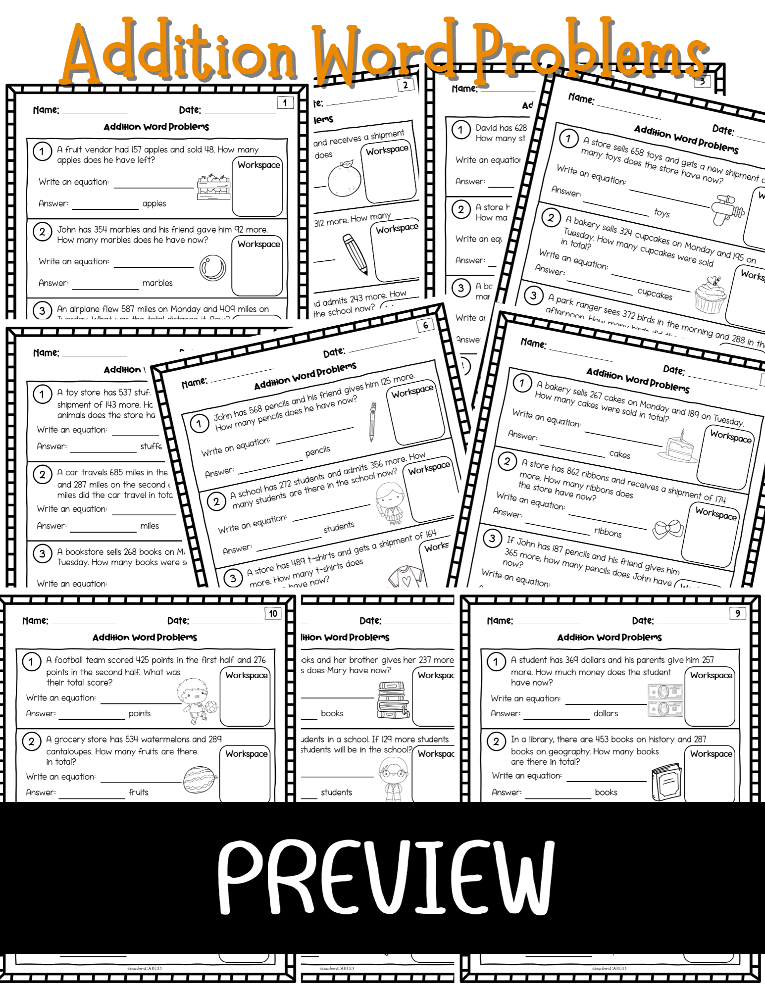 3 Digit Addition and Subtraction Word Problems | Made By Teachers