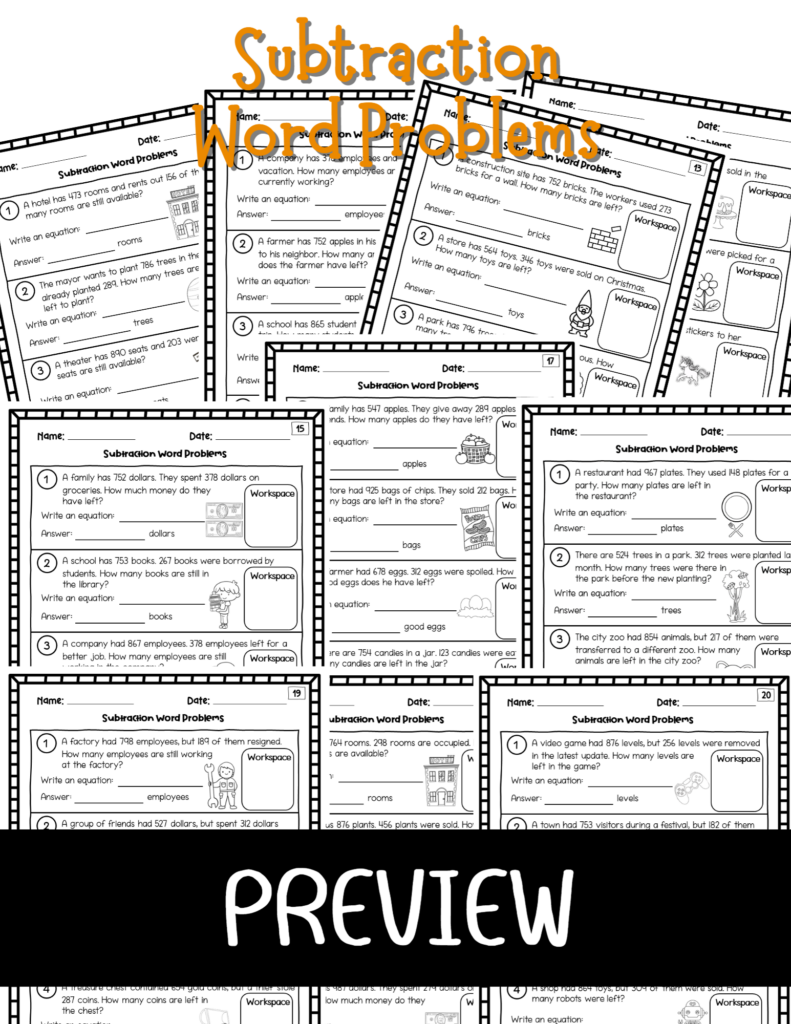 3 Digit Addition and Subtraction Word Problems | Made By Teachers