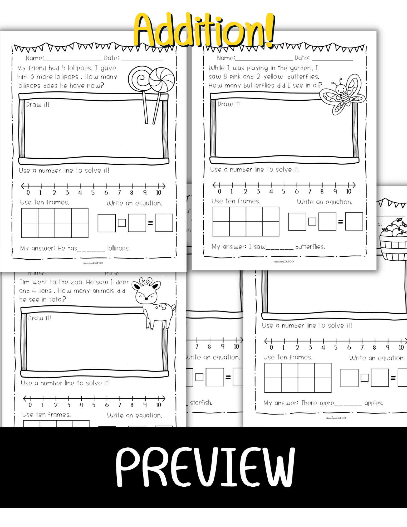 Addition and Subtraction Word Problems to 10 | Made By Teachers