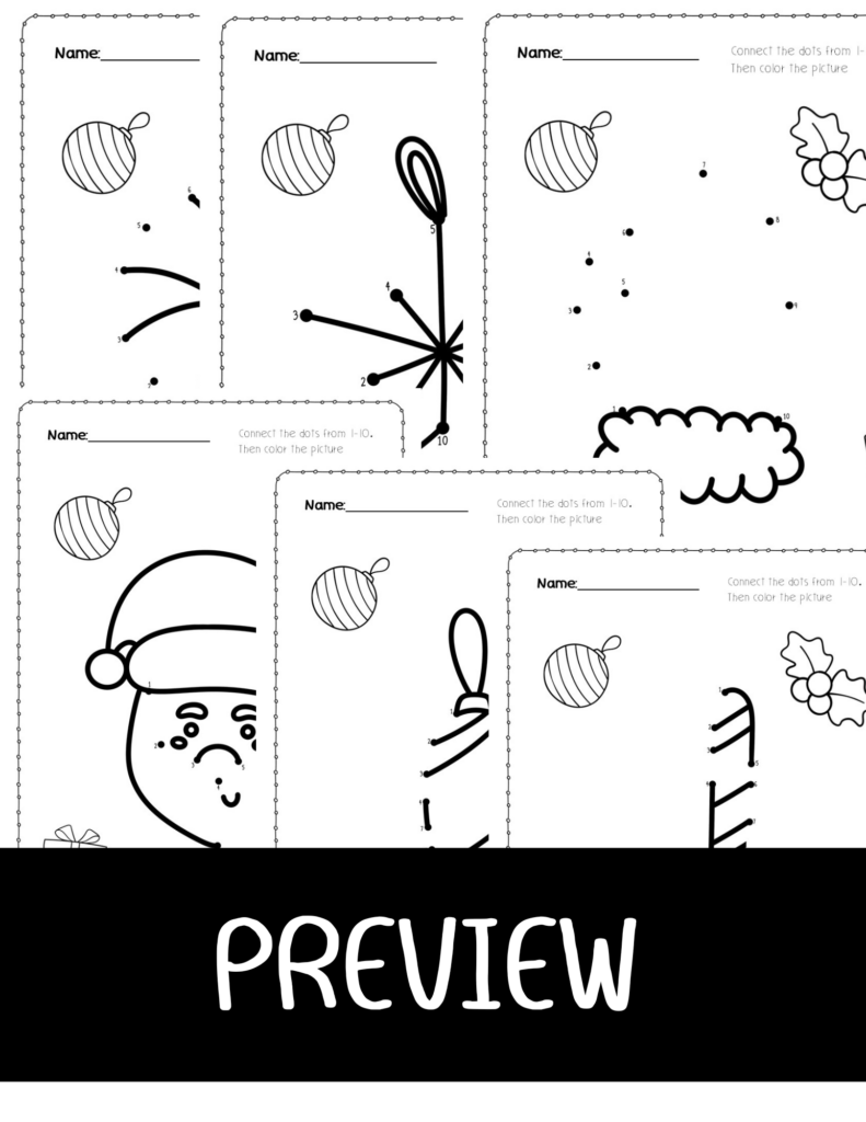 Christmas Dot to Dot | Christmas Connect the Dots 1-10 | Winter Dot to ...