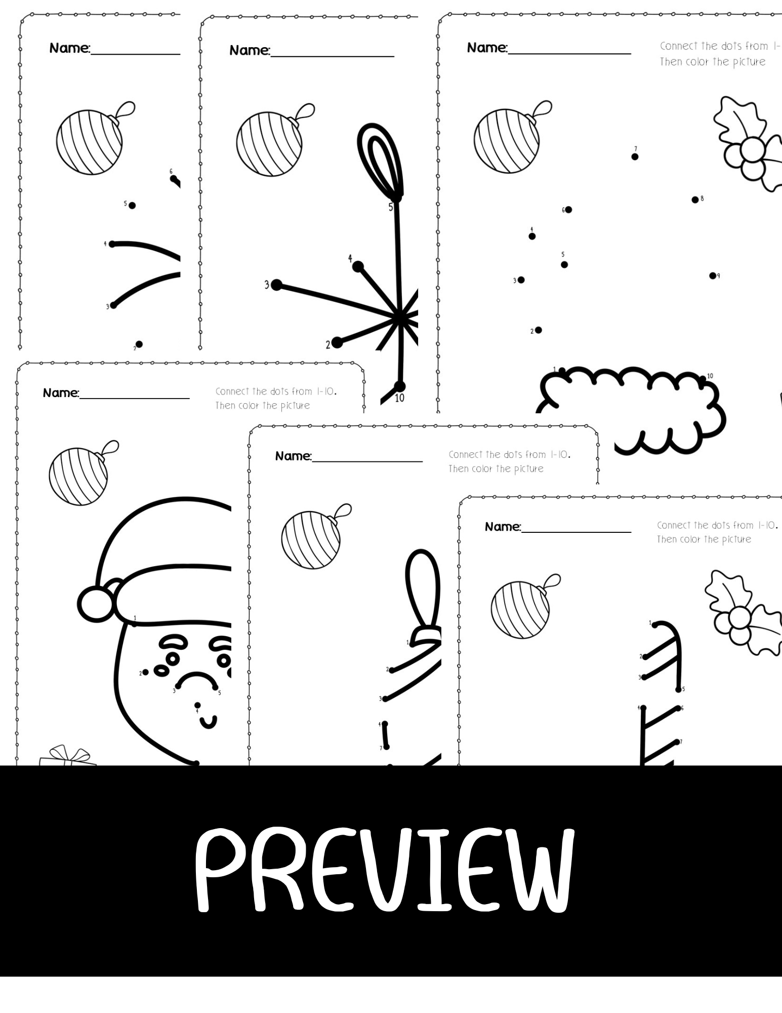 Christmas Dot to Dot | Christmas Connect the Dots 1-10 | Winter Dot to ...