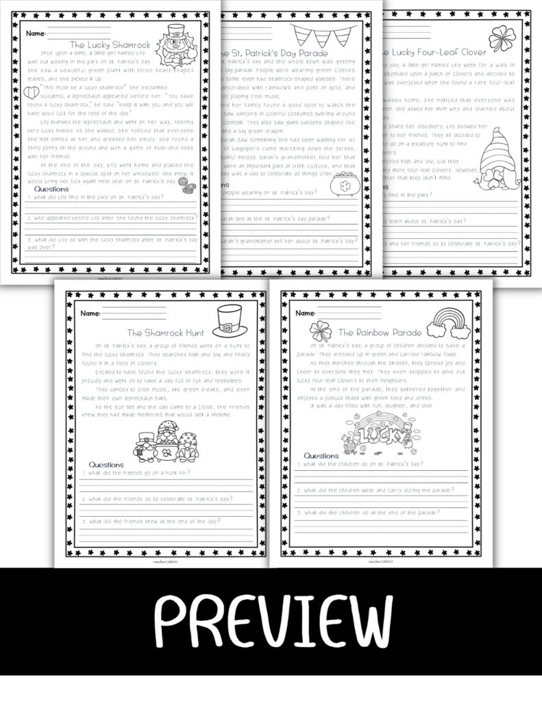 St Patrick's Day Reading Comprehension for Kindergarten | Made By Teachers