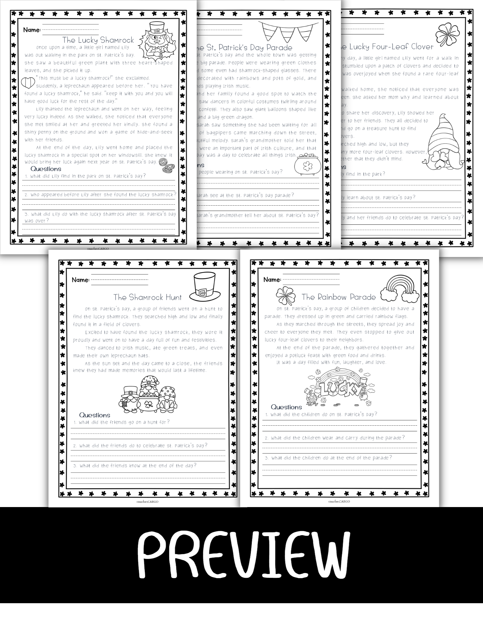 St Patrick's Day Reading Comprehension for Kindergarten | Made By Teachers