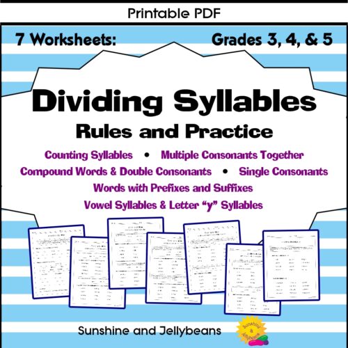 Syllables - Dividing Rules & Practice - Grades 3-4-5 - Reading ...