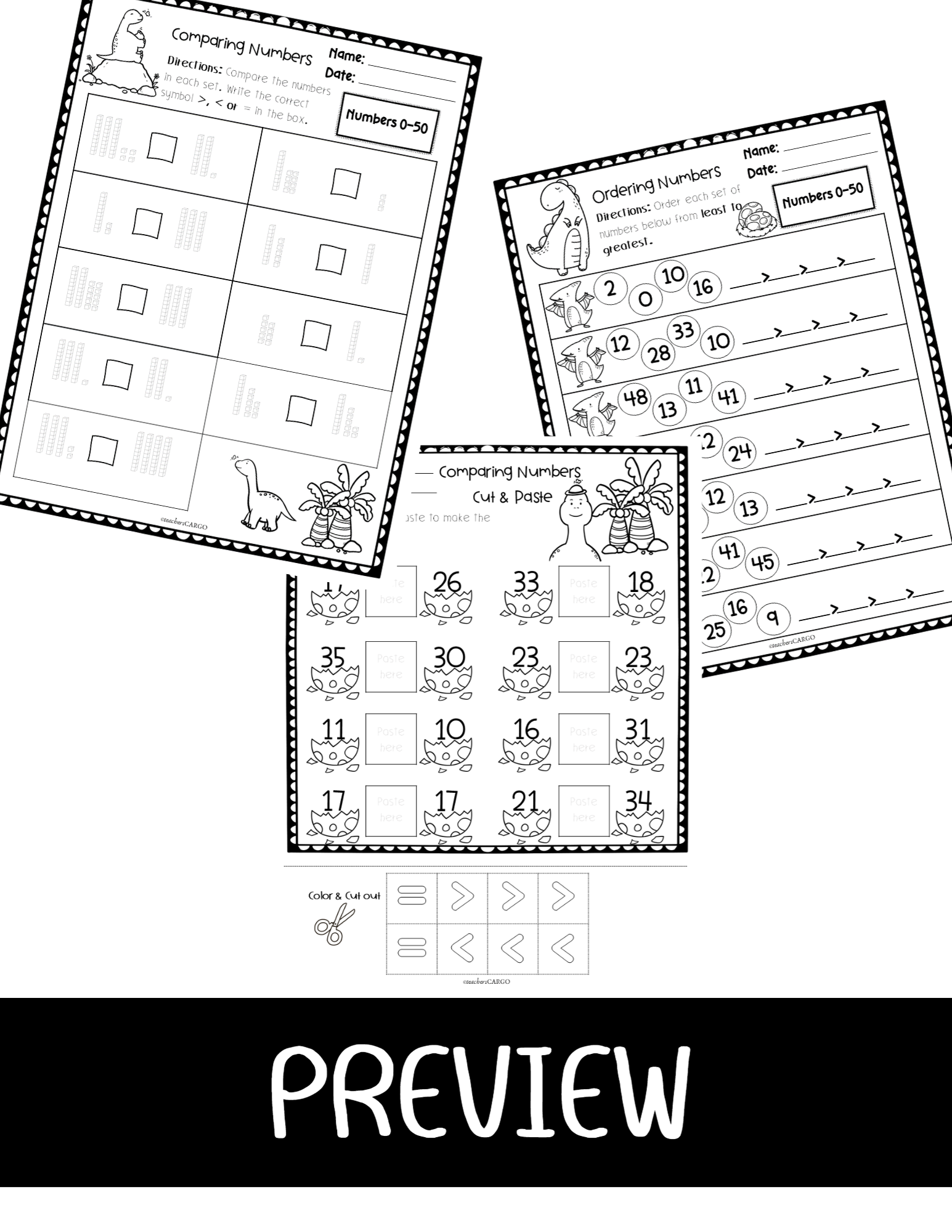 Comparing Numbers to 50 | Comparing Numbers | Comparing and Ordering ...