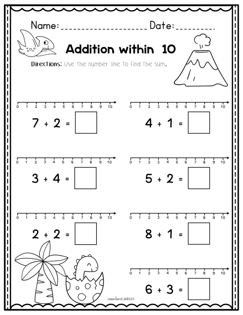 Addition and Subtraction within 20 | Printable Number Lines to 20 ...