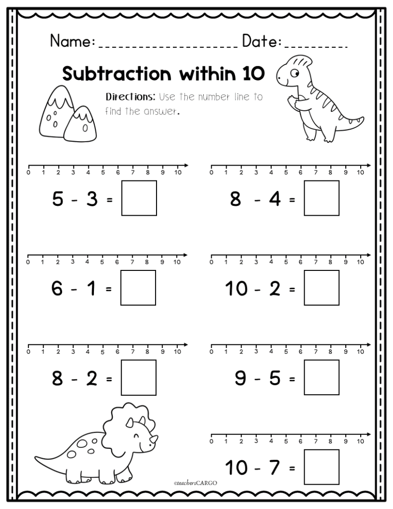 Addition and Subtraction within 20 | Printable Number Lines to 20 ...