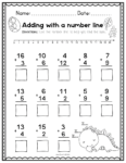 Addition and Subtraction within 20 | Printable Number Lines to 20 ...