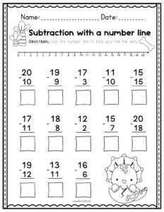 Addition and Subtraction within 20 | Printable Number Lines to 20 ...
