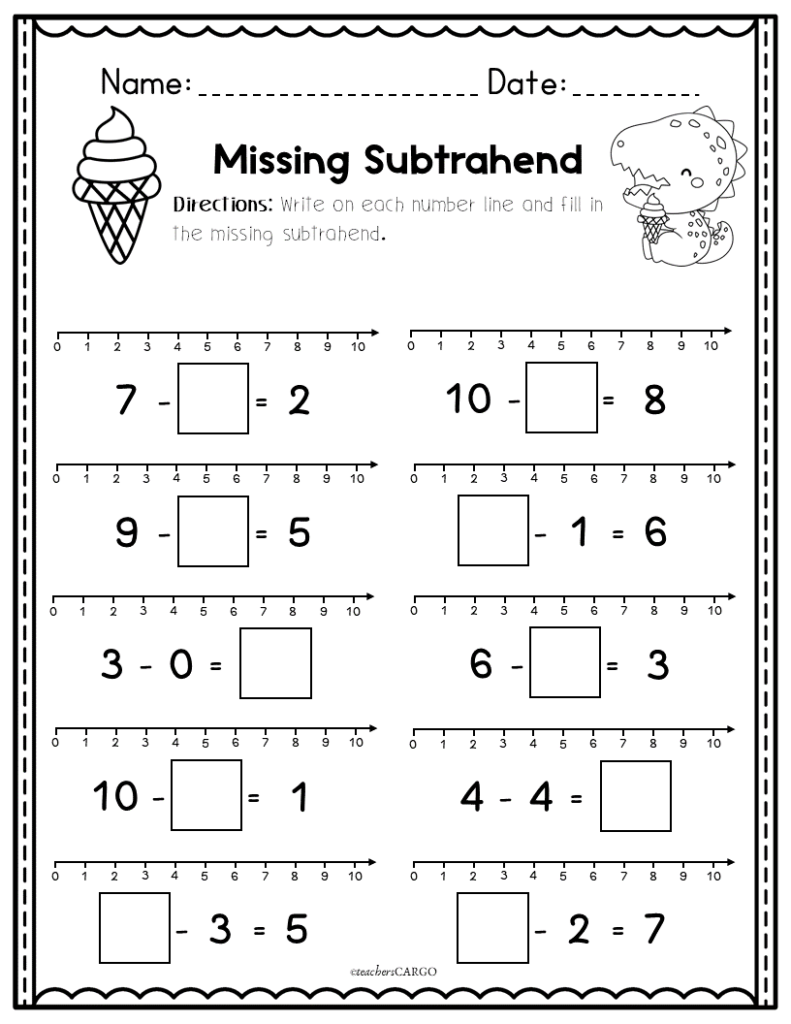 Addition and Subtraction within 20 | Printable Number Lines to 20 ...