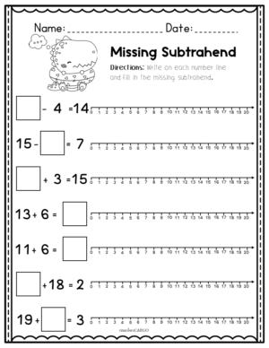 Addition and Subtraction within 20 | Printable Number Lines to 20 ...