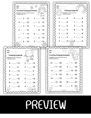 Missing Addends to 20 | Made By Teachers